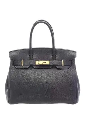 Hermès 2011 30 Birkin Clemence Tote Bag Black
