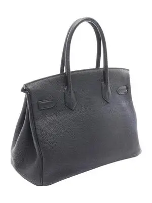 Hermès 2011 30 Birkin Clemence Tote Bag Black