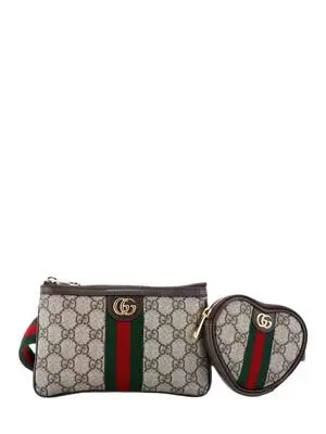 Gucci Ophidia Heart Utility Double Gg Coated Canvas Belt Bag - Brown