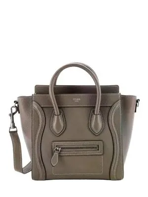 Celine Luggage Bag Grainy Leather Nano Crossbody Bag - Grey