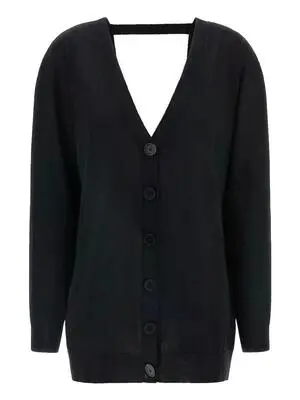 NUDE V-neck Button-up Cardigan - Black
