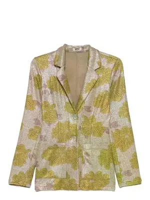 SIYU Floral-print Single-breasted Blazer Neutrals