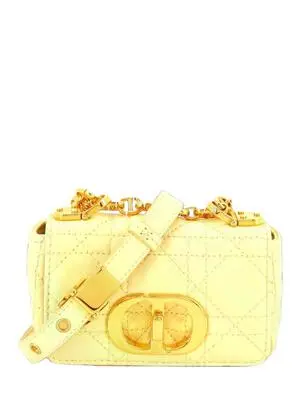 Dior Caro Bag Cannage Quilt Calfskin Micro Shoulder Bag - Yellow