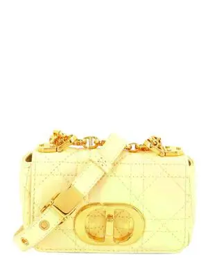 Dior Caro Bag Cannage Quilt Calfskin Micro Shoulder Bag - Yellow