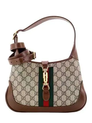 Gucci Jackie 1961 Gg Coated Canvas Small Hobo Bag - Brown