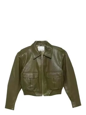 THE FRANKIE SHOP Val Cropped Jacket Green