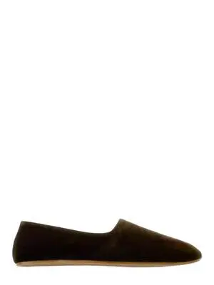 THE ROW Ponti Velvet Ballet Flats Brown