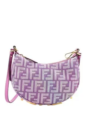 Fendi Fendigraphy Bag Zucca Canvas Mini Hobo Bag - Purple