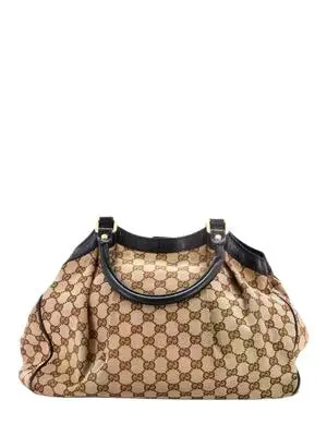 Gucci Sukey Gg Canvas With Leather Medium Tote Bag - Black