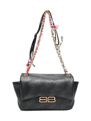 Balenciaga Logo-detail Shoulder Bag Black