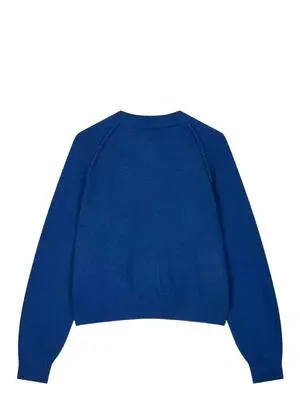 STUDIO TOMBOY Raglan-sleeve Round-neck Cardigan - Blue