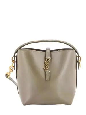 Saint Laurent Le 37 Leather Mini Bucket Bag Green