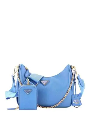 Prada Re-edition 2005 Shoulder Bag Saffiano Leather Small Crossbody Bag - Blue