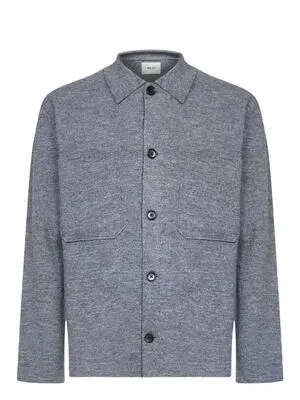 Nn07 Button-up Wool Sweater Grey