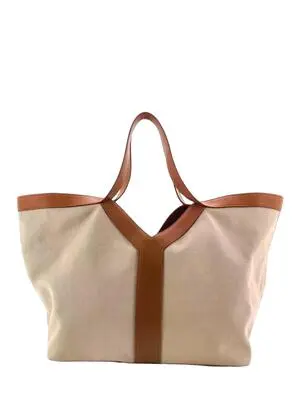 SAINT LAURENT Y Canvas With Leather Medium Tote Bag