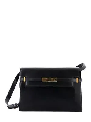 Saint Laurent Manhattan Leather Medium Shoulder Bag - Black