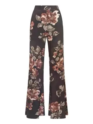 Malìparmi Frosted Blossom Floral-print Palazzo Pants - Brown