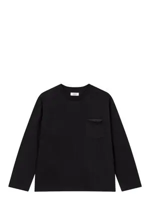 STUDIO TOMBOY Embroidered-detail Pocket T-shirt - Black