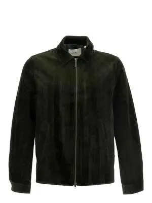 LES DEUX Corduroy Zip-up Jacket Green