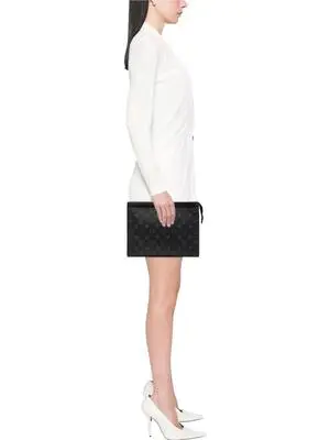 LOUIS VUITTON 2000-2026 Monogram Eclipse Pochette Voyage Mm Clutch Bag - Black