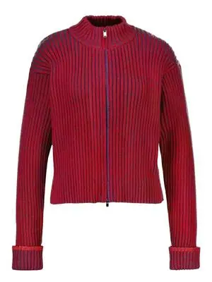 Rains Sapa Ribbed-knit Cardigan - Red