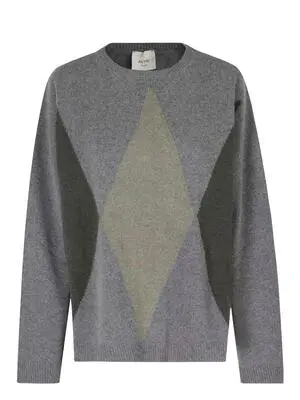 ALYSI Argyle-pattern Wool Sweater