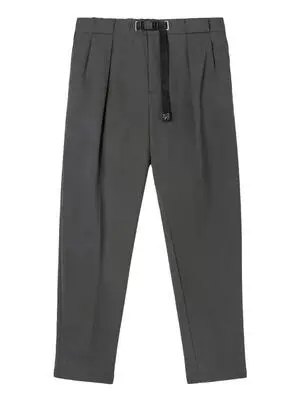 WHITE SAND Steve Pleated Twill Trousers - Grey