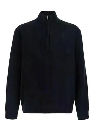 Nn07 Quarter-zip Ribbed Sweater - Blue