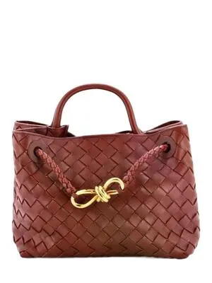 Bottega Veneta Andiamo Top Handle Bag Intrecciato Nappa Small Satchel - Brown