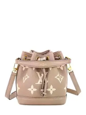 LOUIS VUITTON Noe Nm Handbag Bicolor Monogram Empreinte Leather Nano Bucket Bag Grey