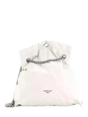 Balenciaga Crush Chain Leather Medium Tote Bag - White