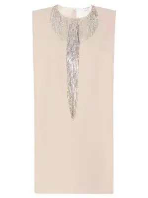 Sportmax Festoso Rhinestone-fringe Mini Dress - Neutrals