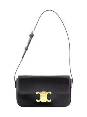 Celine Triomphe East-west Smooth Calfskin Shoulder Bag - Black