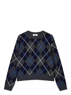 STUDIO TOMBOY Argyle-pattern Sweater - Grey