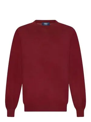 Fedeli Crew-neck Long-sleeve Sweater Red