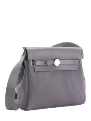 Hermès Herbag Zip Toile And Leather 20 Shoulder Bag - Grey