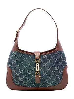 Gucci 2016-2026 Small Gg Denim Jackie 1961 Crossbody Bag - Blue