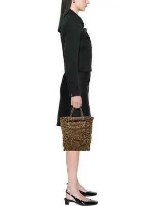 BOTTEGA VENETA 2000-2007 Nylon Reversible Leopard Print Tote Bag