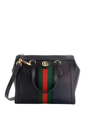 Gucci Ophidia Top Handle Tote Leather Small Satchel - Black