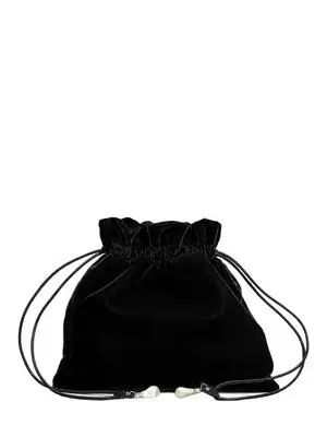 ALEVI MILANO Velvet-finish Drawstring Clutch Bag