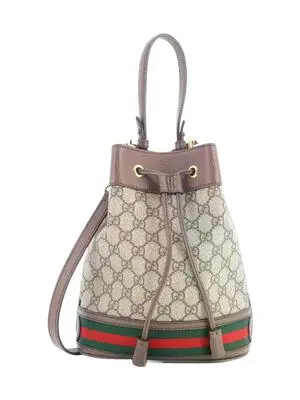 Gucci Ophidia Gg Coated Canvas Small Bucket Bag - Brown