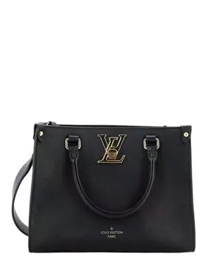 LOUIS VUITTON Lock & Go Handbag Leather Tote Bag - Black