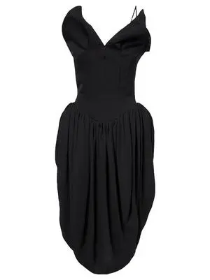 Magda Butrym Draped Cotton And Silk Corset Dress - Black