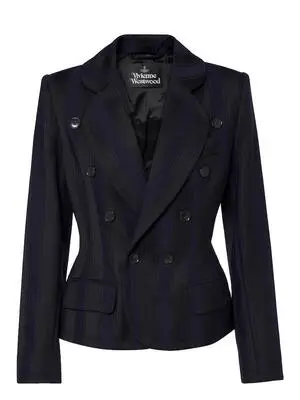 VIVIENNE WESTWOOD Georgia Striped Virgin Wool Blazer - Blue