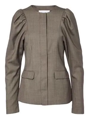 GANNI Wool-blend Blazer - Brown