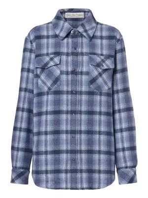 GOD'S TRUE CASHMERE Uniform Plaid Cashmere Shirt - Blue