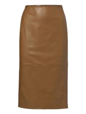 Dorothee Schumacher Sleek Statement Leather Pencil Skirt Beige