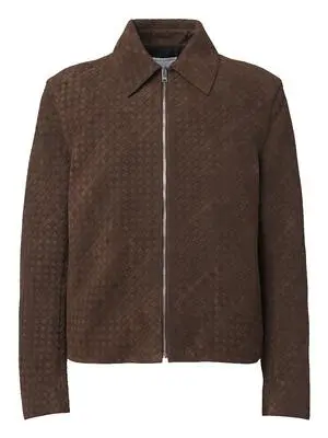 Bottega Veneta Intrecciato Suede Jacket - Brown