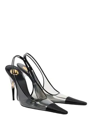 Saint Laurent Romy Tpu And Satin Slingback Pumps - Transparent