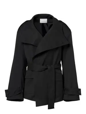 THE FRANKIE SHOP Tavea Belted Double-breasted Jacket - Black